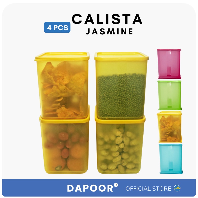 Jar SET CALISTA JASMINE PREMIUM 4 PCS FOOD STORAGE CONTAINERS KITCHEN ...