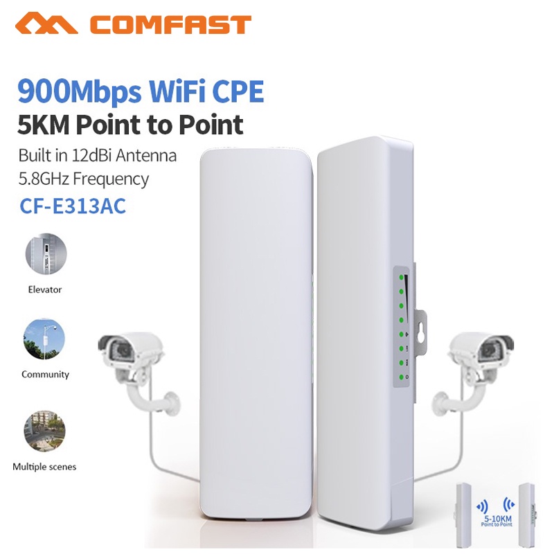 COMFAST 900Mbps 5KM 5G Outdoor CPE Long Distance Wireless WIFI Extender ...
