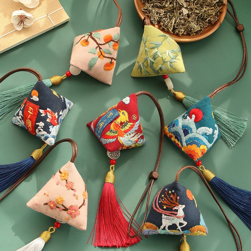 Dragon Boat Festival DIY Embroidery Kits Hanging Zongzi Sachet Handmade ...