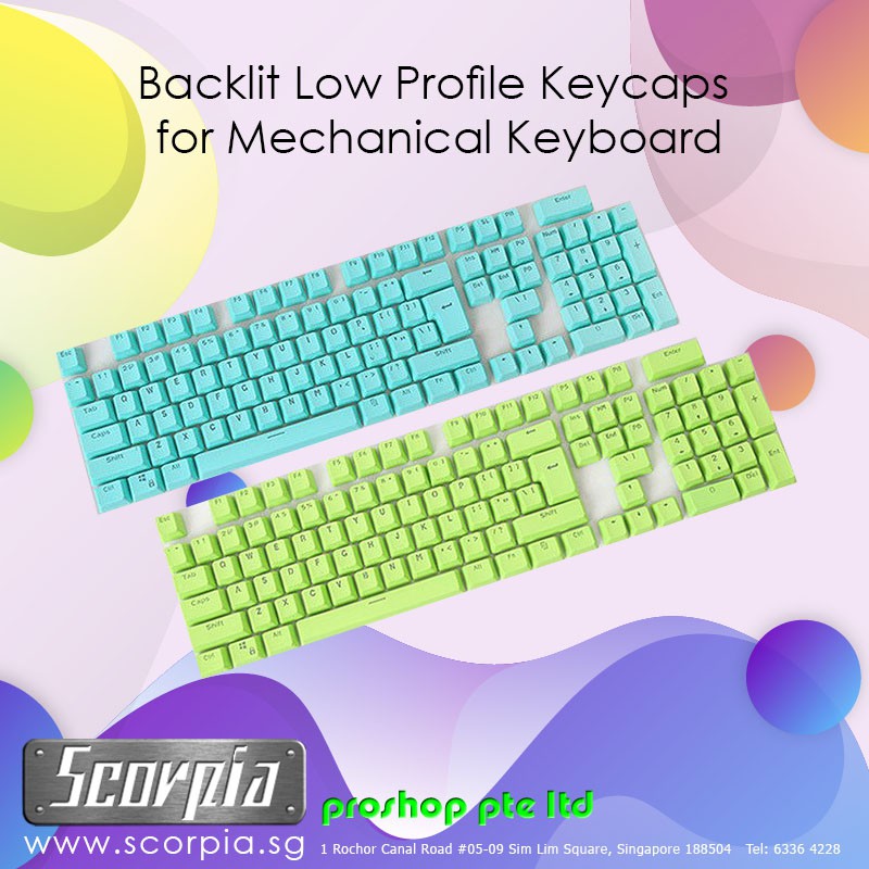 Backlit Low Profile 104 Keys Double Shot Keycaps for Mechanical ...