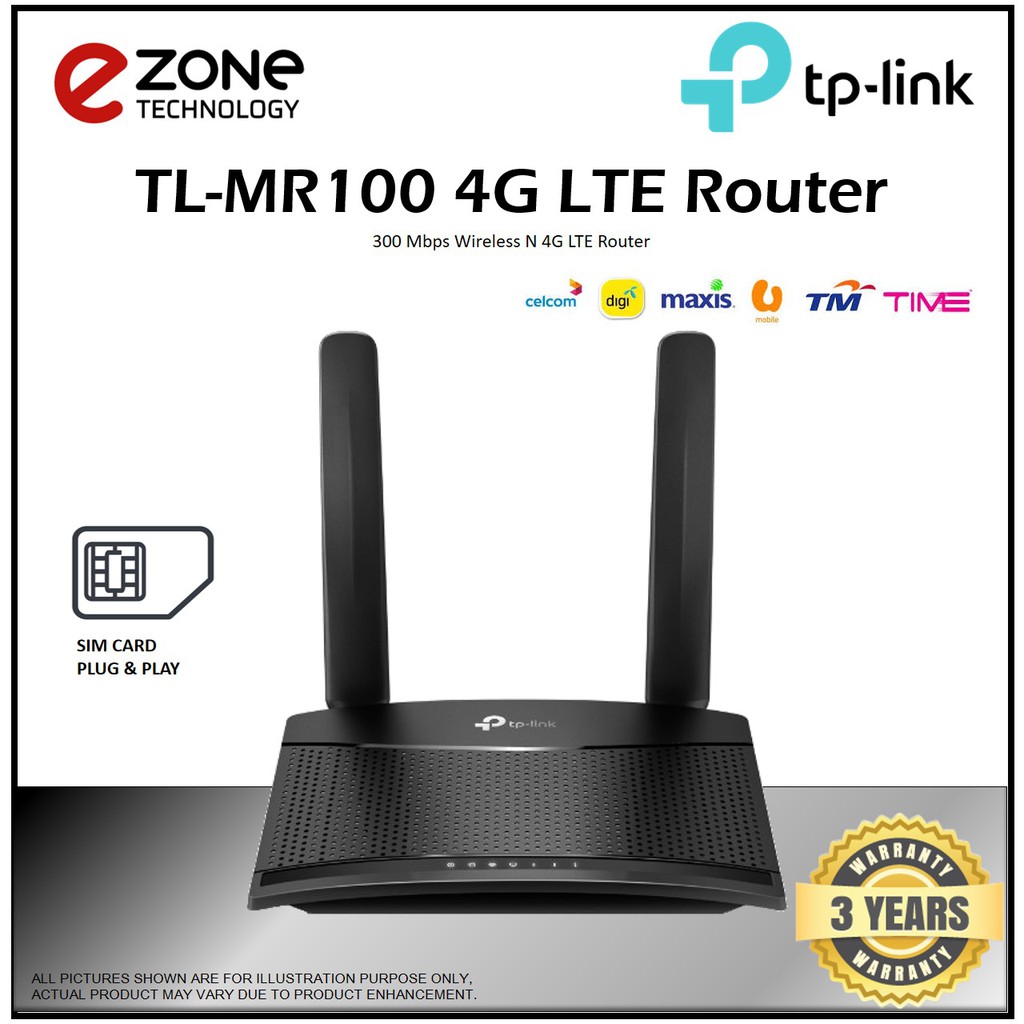 TP-Link TL-MR100 4G LTE Router 300Mbps Wi-Fi | Shopee Singapore