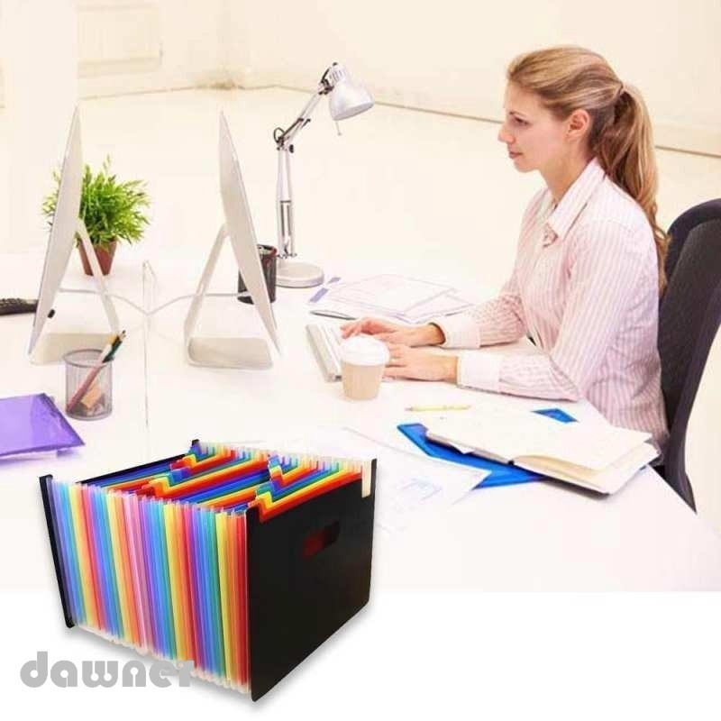 Portable 24 Pockets Desktop with Expandable Cover File Organizer ...