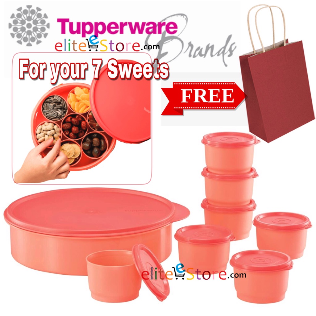 FREE LOCALFREE KRAFT Gift bag! TUPPERWARE 7sweets Keeper Round Set ...
