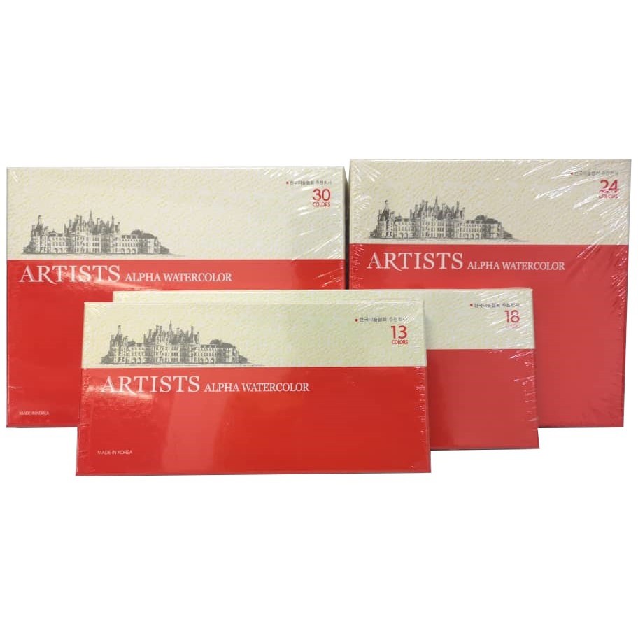 Artist Alpha Watercolor 13/18/ 24/30 Paints Set / Warna lukisan ...