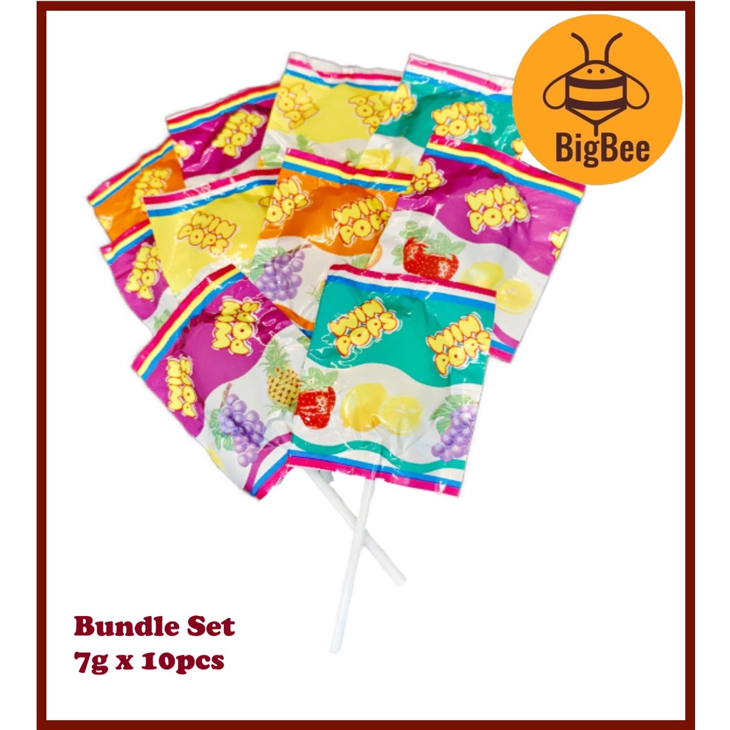Win Pops Lollipop 7g x 10pcs Old School Snacks Candy | Shopee Singapore