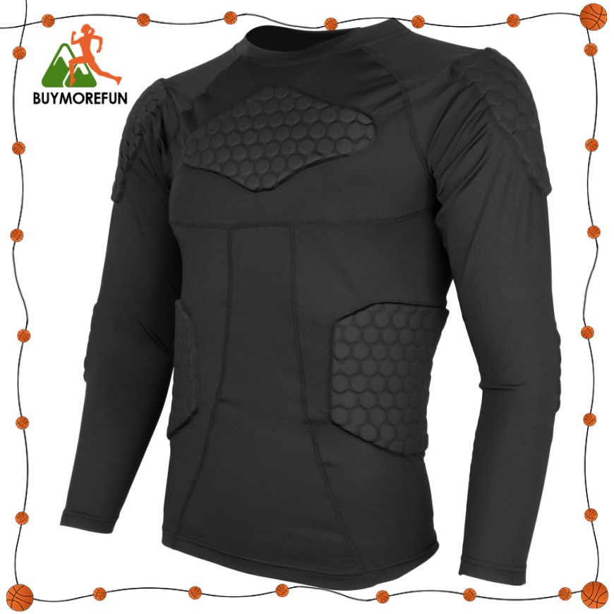 [BuyMoreFun] Mens Padded Compression Shirt Plus Size T Shirt Chest Back ...