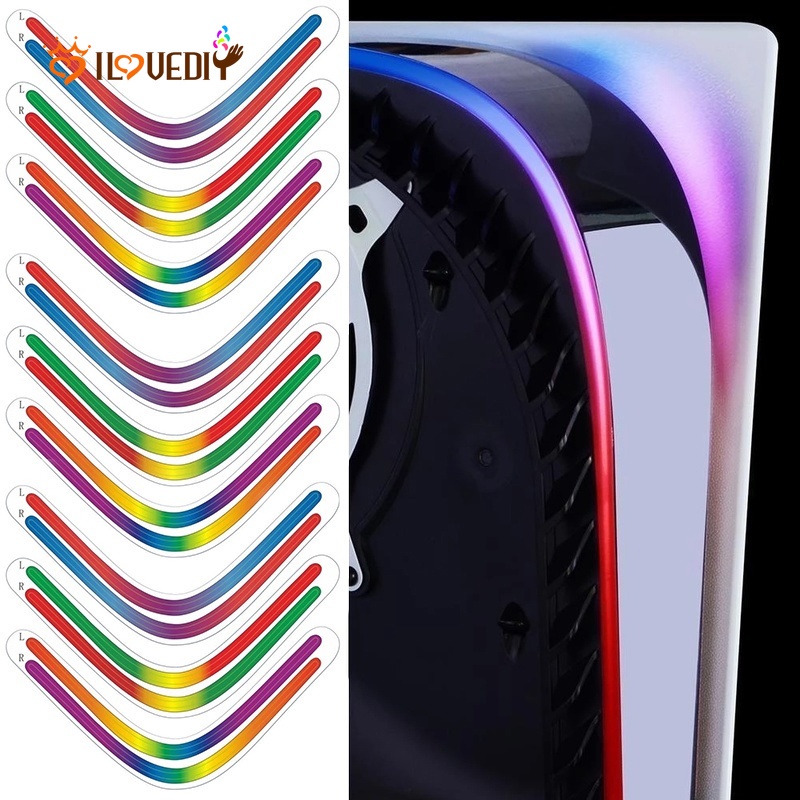 2Pcs/Set Rainbow LED Light PS5 Host Self-adhesive Gradient Sticker ...