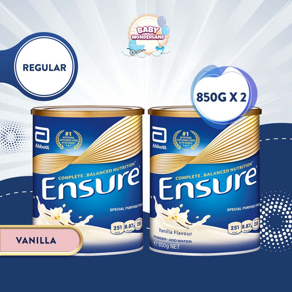 (5%OFF)[Bundle of 2] Abbott Ensure Regular Adult Nutrition Powder Vanilla 850g | Shopee Singapore