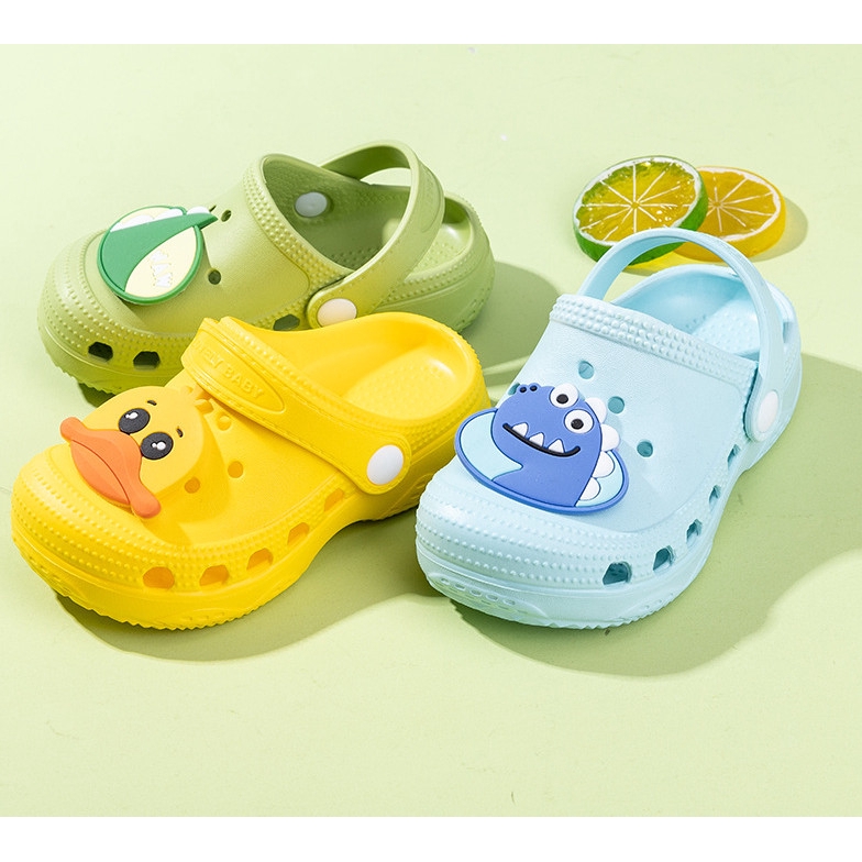Baby Crocs Cartoon Dinosaur Sandals Sandal Shoes For Children Shopee 