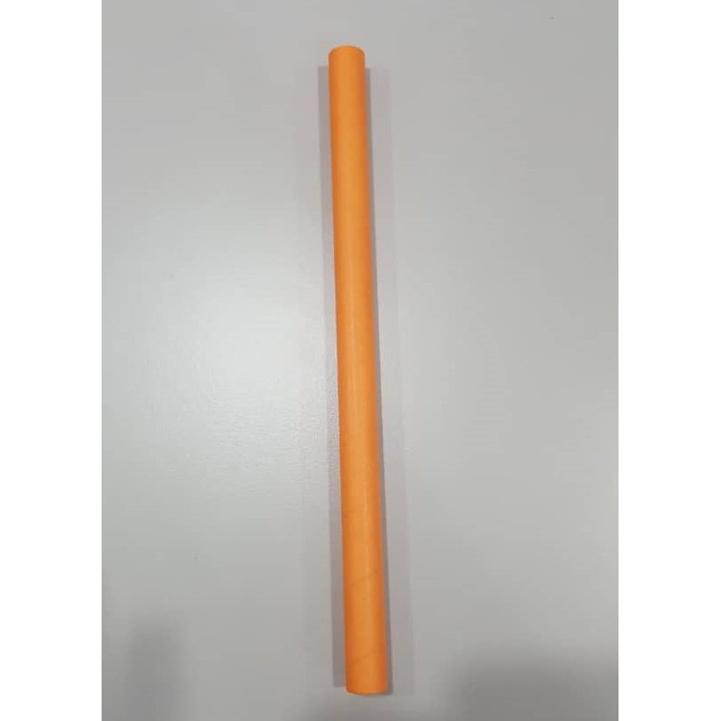 Big Paper Straw For Bubble Tea 12mm x 197mm (Orange) (+/-100 pcs ...