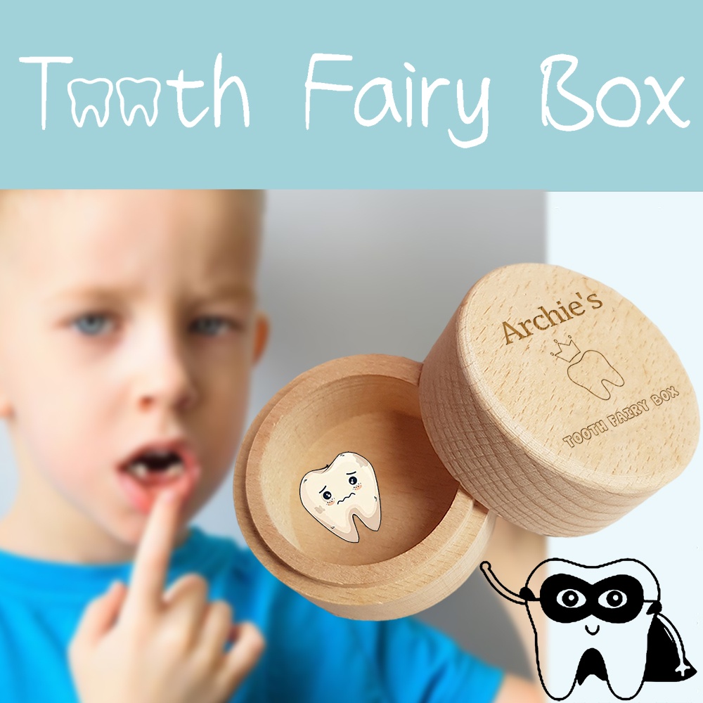 Add name Personalized Tooth Fairy Box First Birthday Gift Keepsake ...