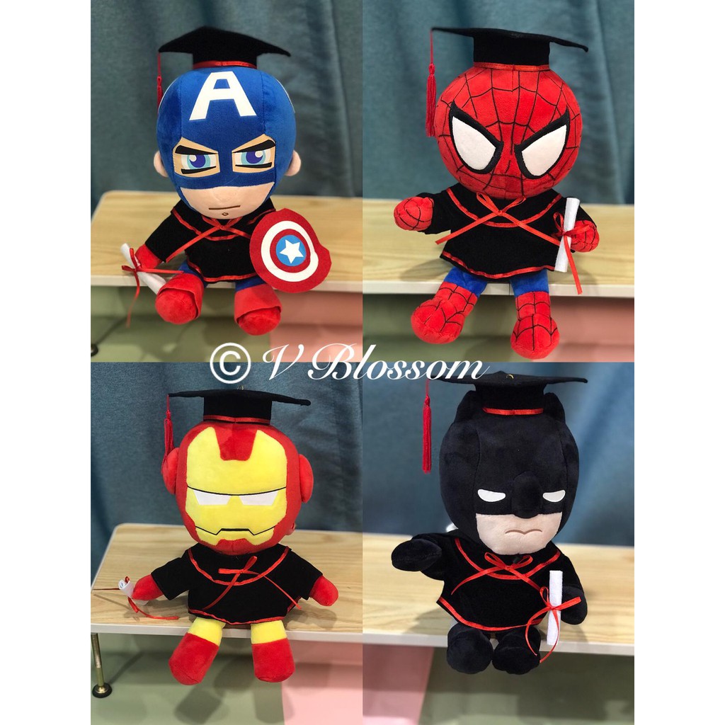 [SG Seller] 26cm Avengers Superhero Graduation Plush Toy Ironman ...