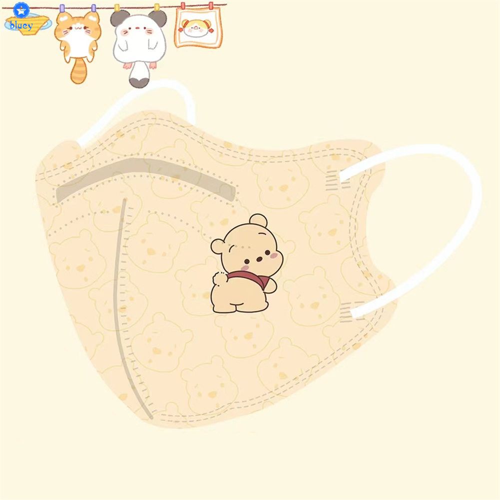 4d Cartoon Mask Winnie Bear Mask/cinnamoroll Disposable Protective Mask ...