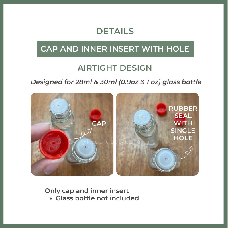 Cap & Stopper with holes | Perforated Inner Insert & Cap (28ml & 30ml ...