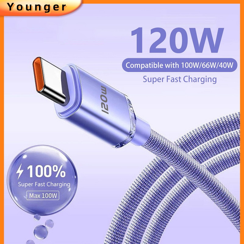 6A Usb C Cable 120w Type C Adapter Cable Fast Charging Wire For Huawei ...