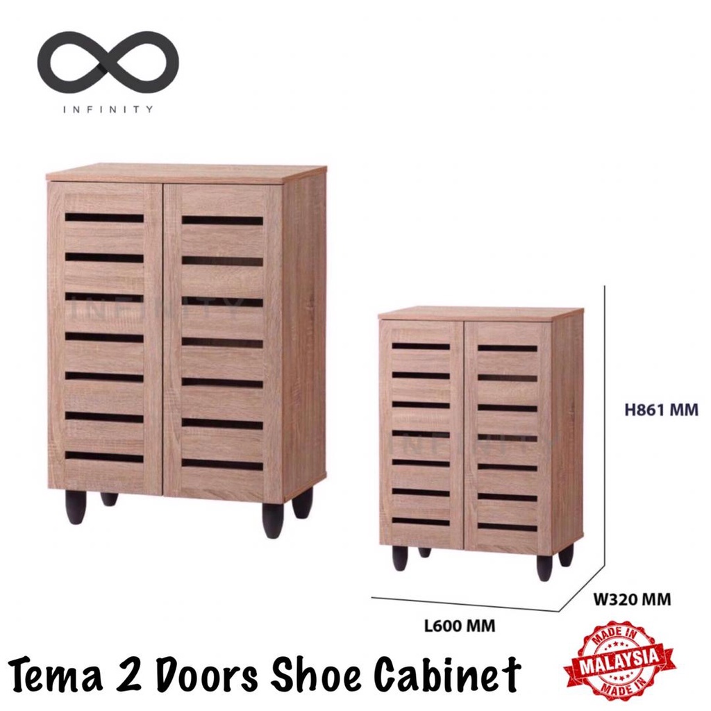 Infinity Tema 2 Door Shoes Cabinet / Storage Cabinet (Natural) | Shopee ...