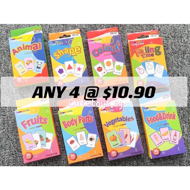 [SG LOCAL STOCK] Flash Cards 36 Pieces Double Sided Educational Card ...