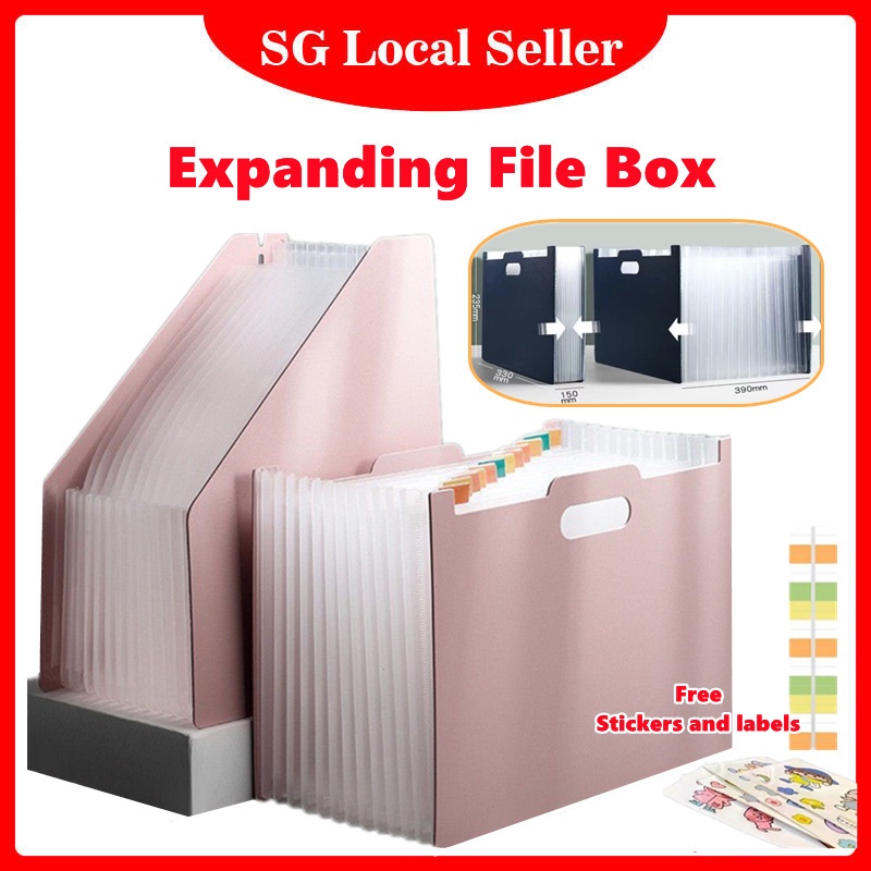 （SG Seller) A4 Accordion File Bag Portable Storage Box Expanding ...