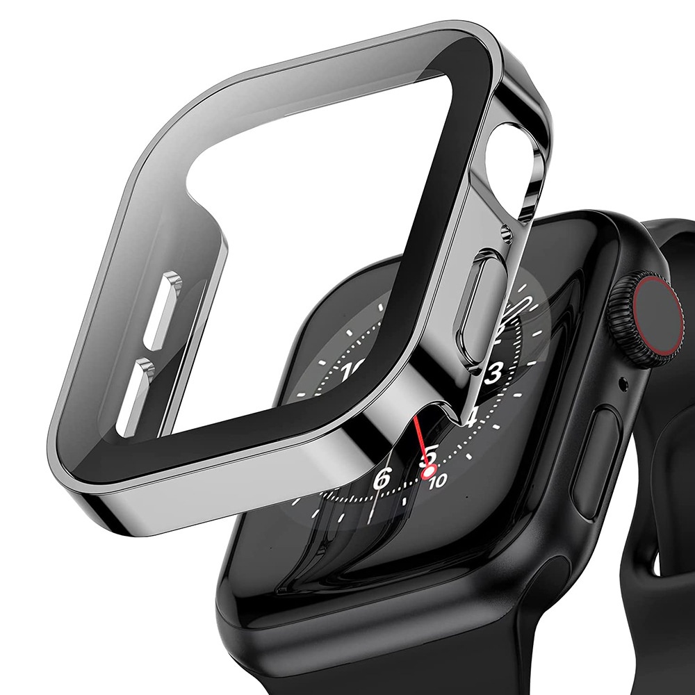 For apple watch case 44mm 45mm Tempered Glass Screen Protector Case for ...