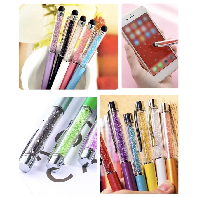 [SG STOCK] Crystal Pen Diamond Stylus Roller Ballpoint Pens Creative ...