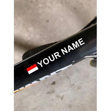 Custom Bicycle Sticker Flag & Your Name - Bicycle Decal Sticker ...