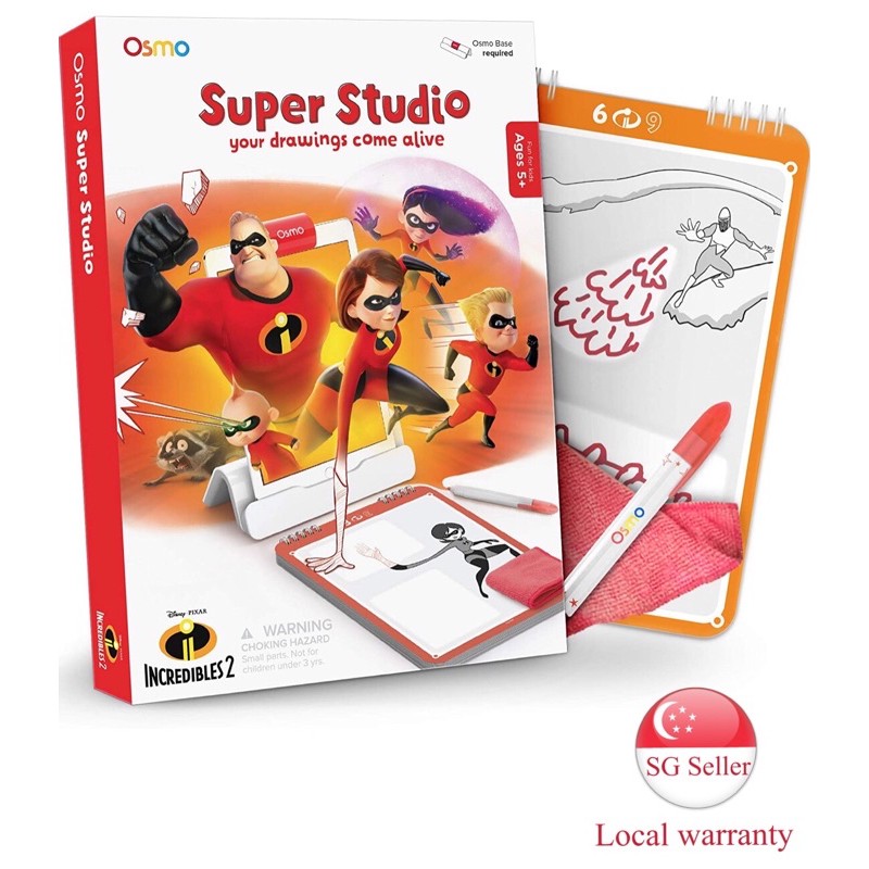 Osmo Super Studio Disney Pixar Incredibles 2 Drawing Game for Kids of Ages 5-11 (Osmo Base ...