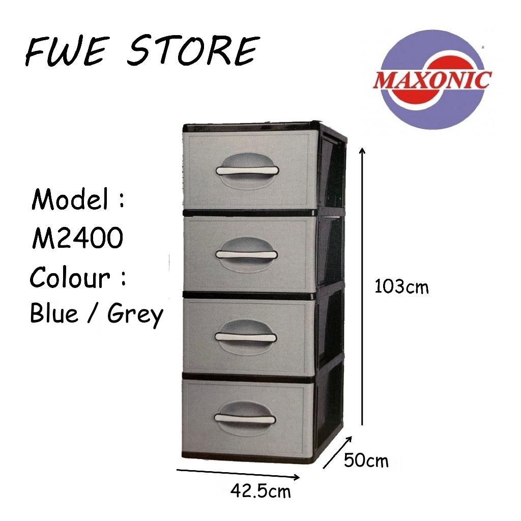 Maxonic 4 Tier Plastic Drawer / Cabinet / Storage Cabinet M2400 ...