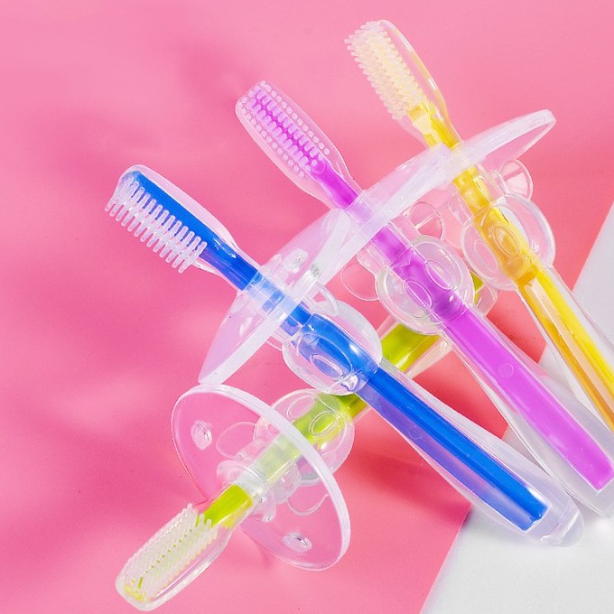 Baby Soft Silicon Chewable Toothbrush Toddler Infant Kid Rubber Teeth ...