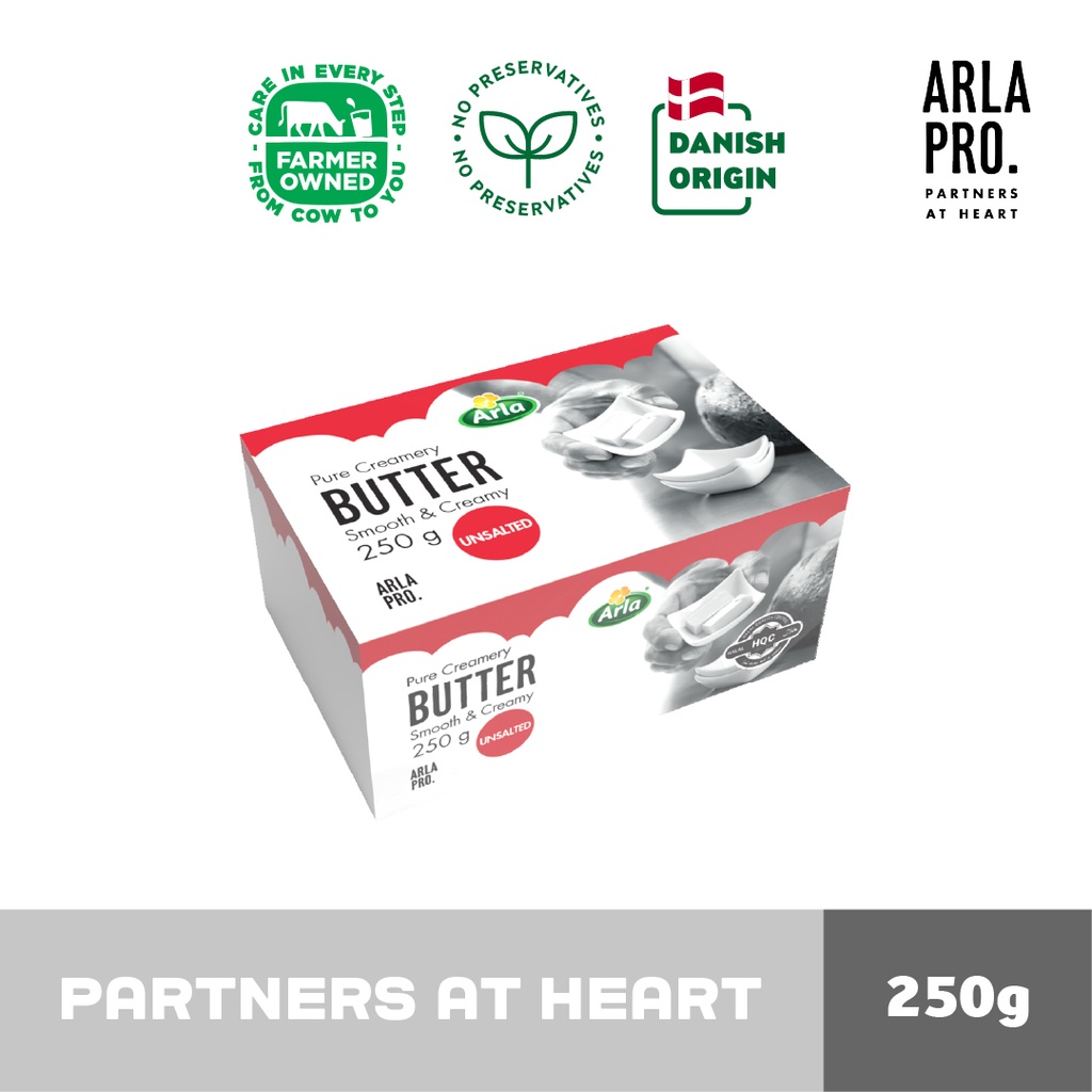 Arla Pro Pure Creamery Unsalted Butter 250g | Shopee Singapore