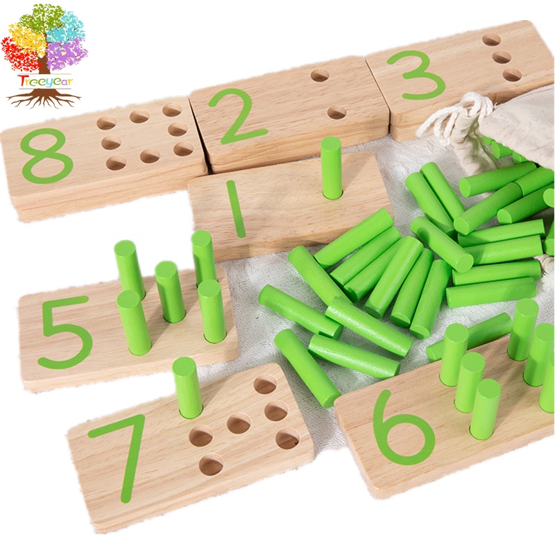 Treeyear Children's Montessori Baby Math Enlightenment Stick Number ...
