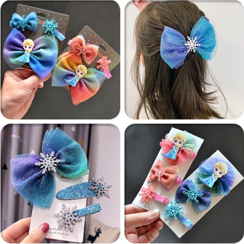 Local Seller/Kids Princess Hair Clip Frozen Elsa Hair Clip Set / Snow ...