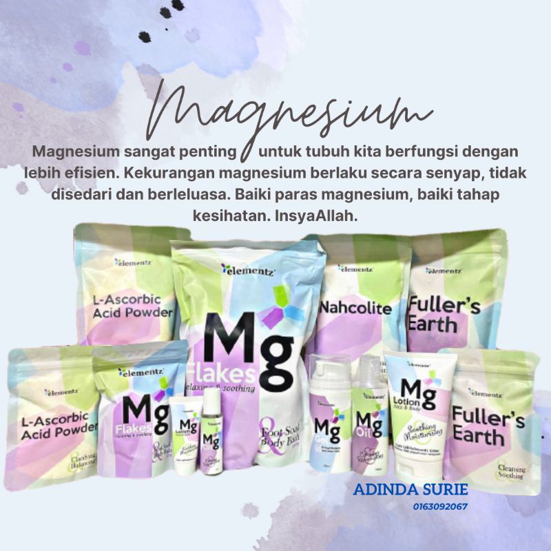 ELEMENTZ MAGNESIUM : Mg Oil, Mg Flakes, Mg Lotion, Mg Deodorant, Nahcolite, Fuller Earth & Guide ...