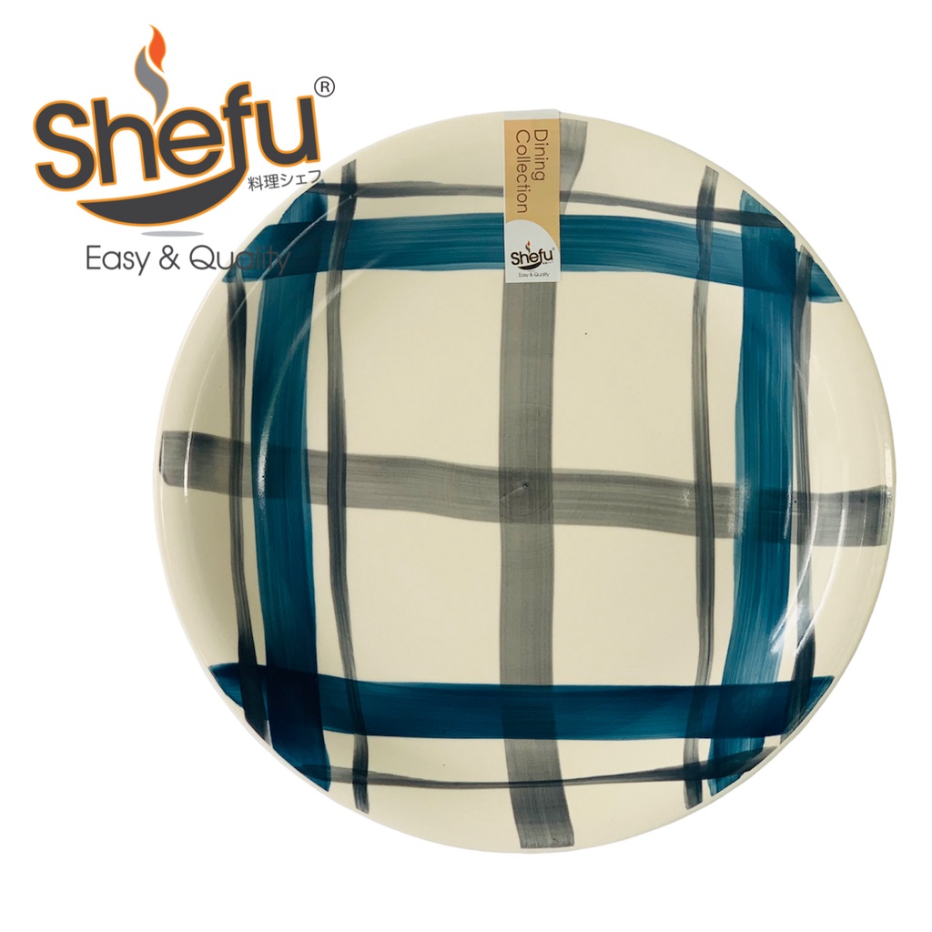 SHEFU Stoneware Dinner Plate Hand Painted - Blue (10.5") | Shopee Singapore