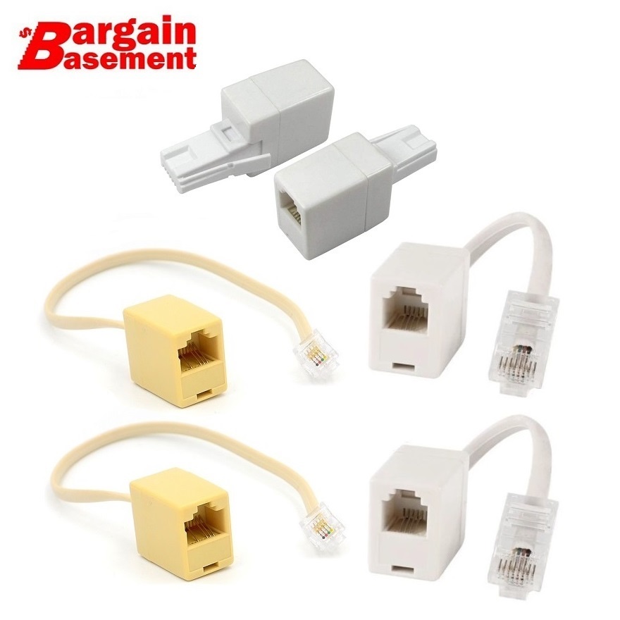 2x Pcs LAN RJ45 to RJ11 RJ12 Telephone Line Converter Adapter Extension ...