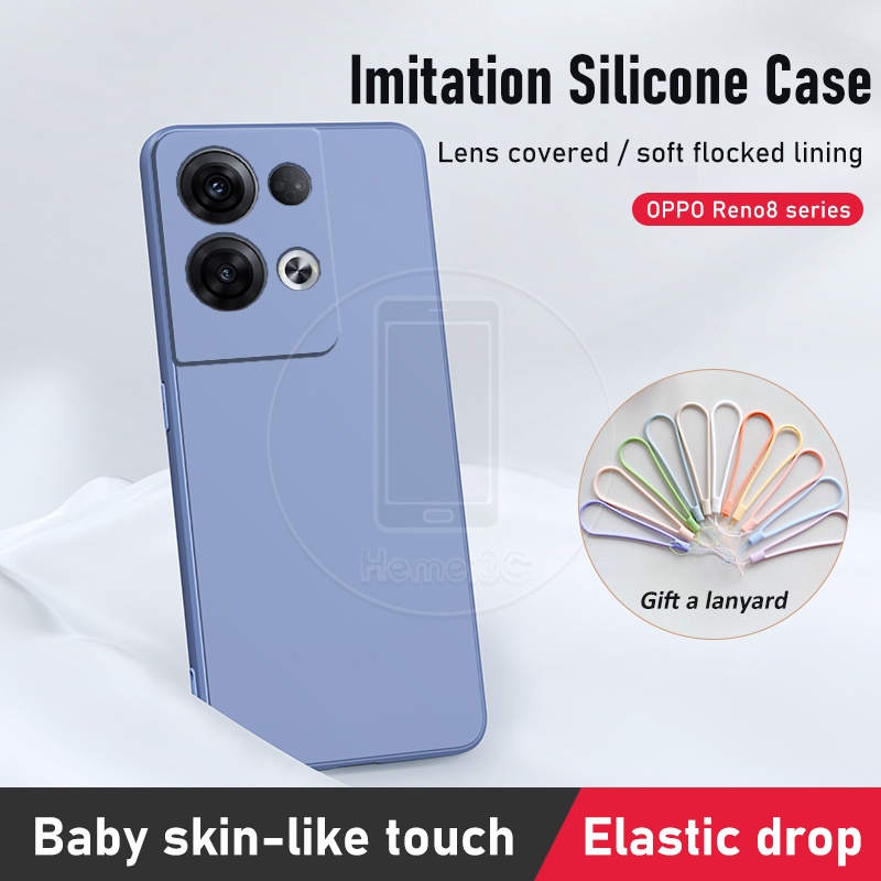 OPPO Reno 8 Reno8 Pro 5G Casing Square Side Soft TPU Phone Case Cover ...