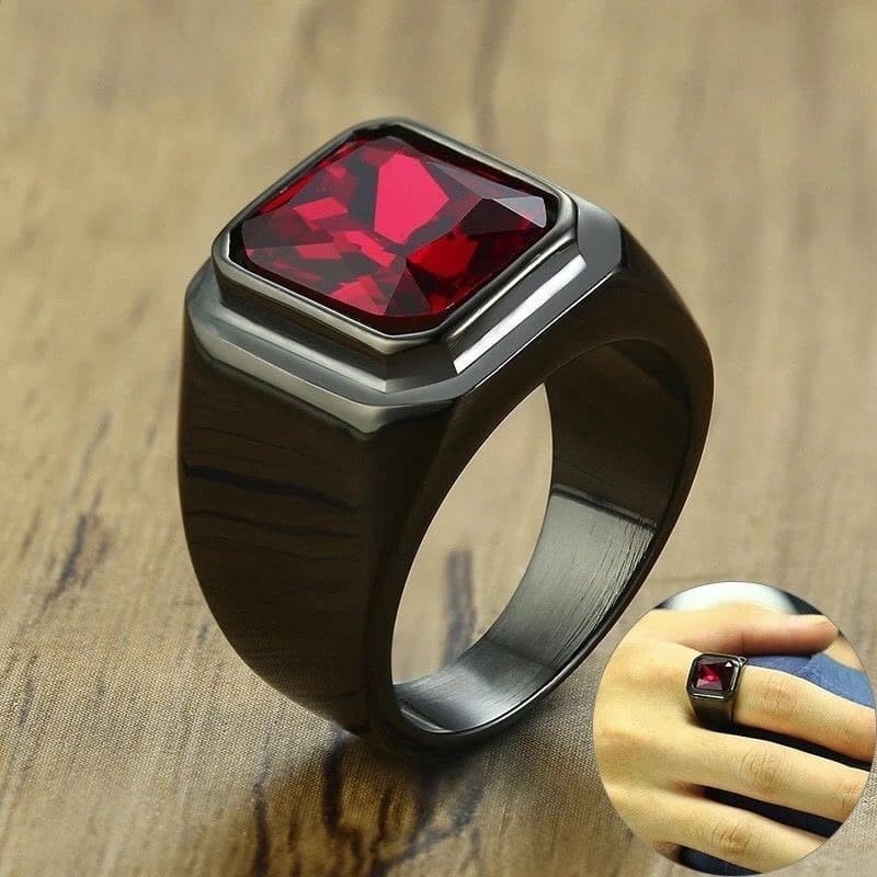 MERAH Super COOL MEN'S SIAM RUBY RED RING - SUPER EXCLUSIVE BLACK ...
