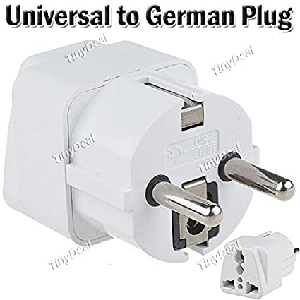 "Traveling Universal to German 2 Pin Power Plug Adapter Converter ...