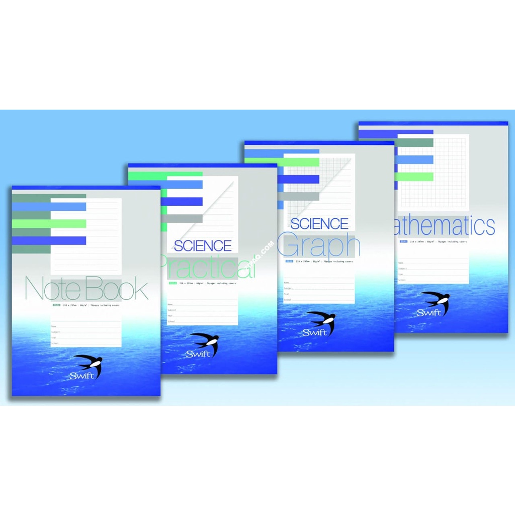 Swift Brand A4 Note Book/Practical/Graph/Mathematics Card Cover ...