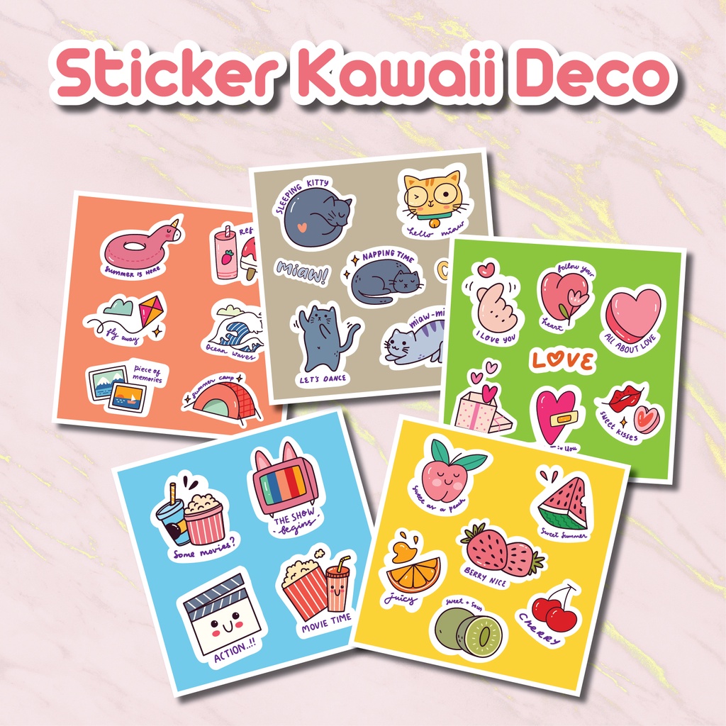 Kawai Mini Pack Stickers / Kawai Deco Stickers / Cute Kawai Stickers ...