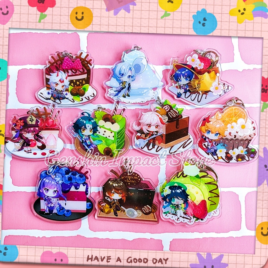 Genshin Impact Keychain (cake model) - Raiden Shogun Ayato Kazuha ...