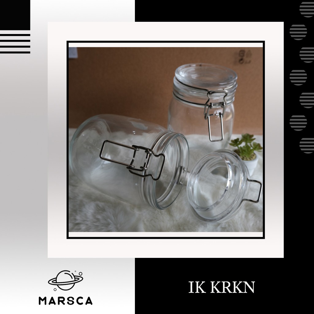 IK Package of 2pcs Clear Glass Jars Cake Jars 1L Food Jars | Shopee ...