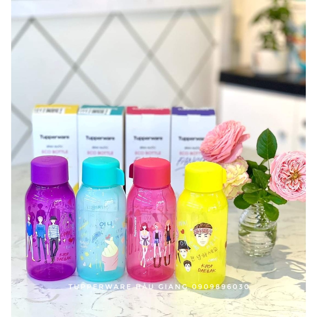 Tupperware ECO FANCY 350ML Water Bottle with K-POP pattern, super ...