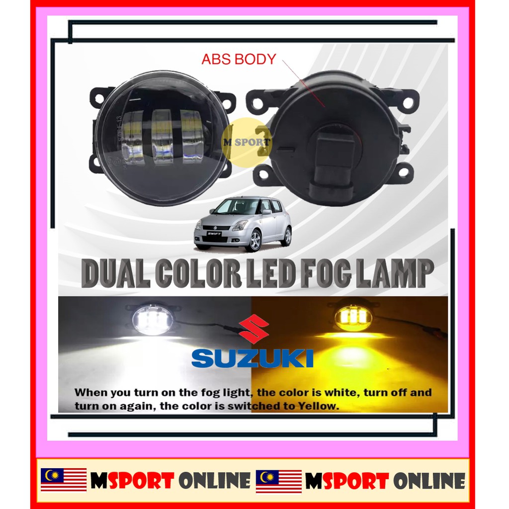 (1 Pair) SUZUKI SWIFT 2005-2014 LED 2 Dual Colour Fog Lights Foglamp ...