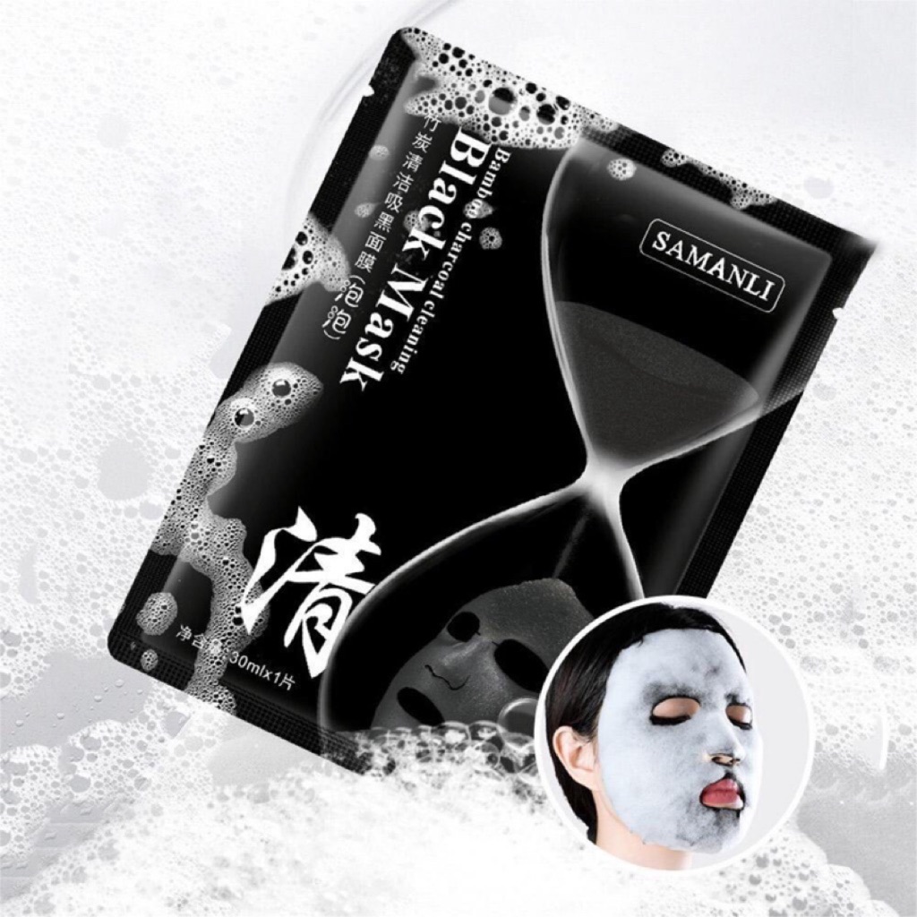 Original Samanli Bamboo Charcoal Clean Black Bubble Mask 30ml x 5pcs ...