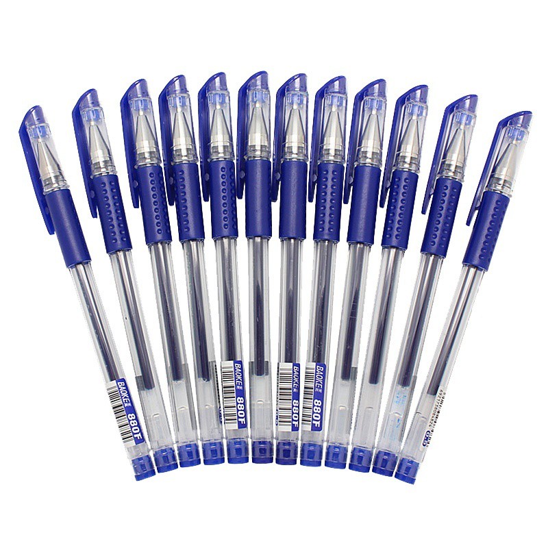 10Pcs 0.5mm Blue Gel Ink Rollerball Ballpoint Pens Office Student Study ...