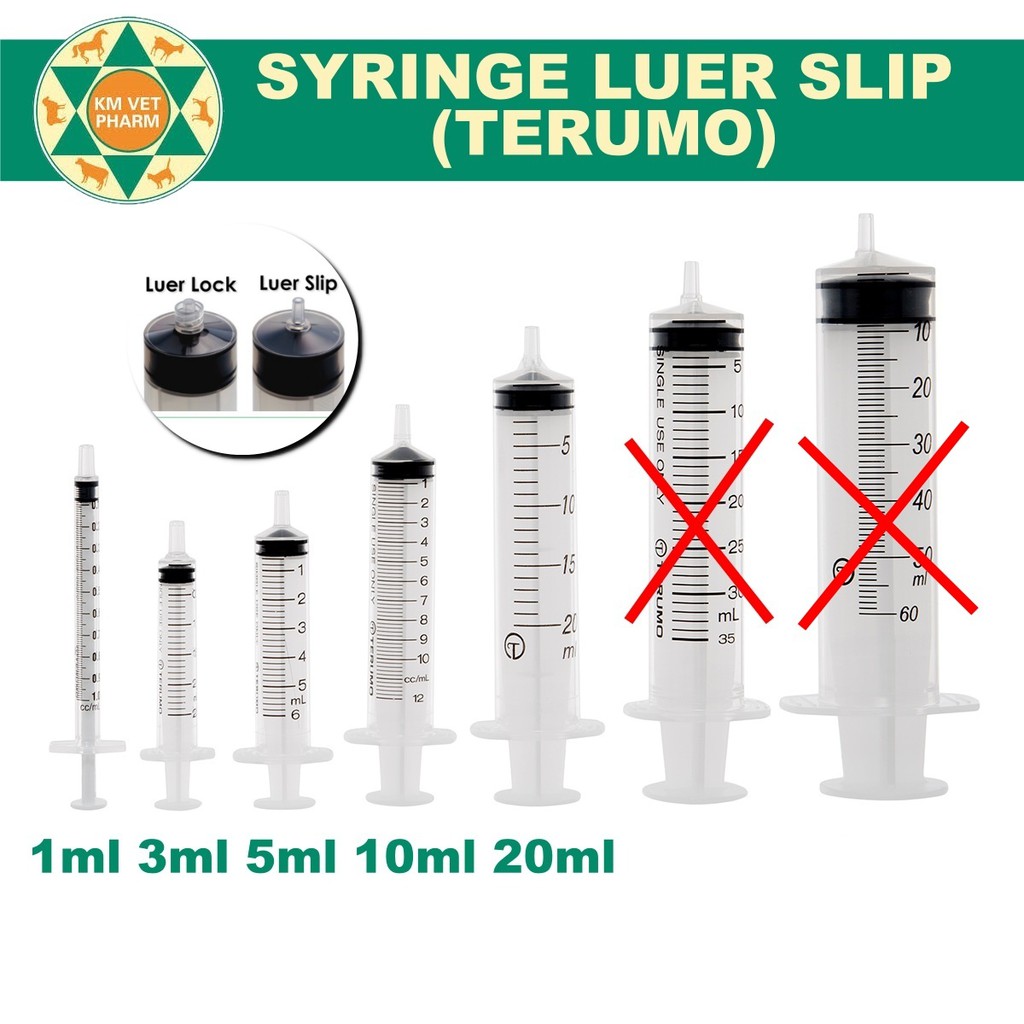 Disposable Syringe (TERUMO) | 1ml, 3ml, 5ml, 10ml, 20ml Luer Slip | Shopee Singapore