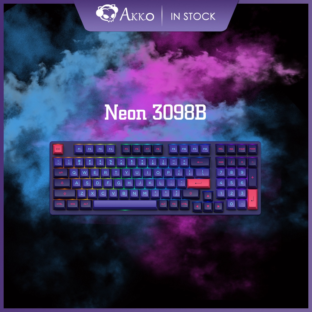 AKKO Neon 3098B 90% Layout 98 Keys Hot-Swap Bluetooth Mechanical ...