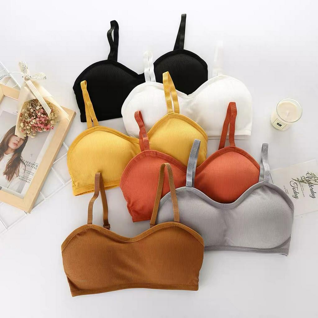 Summer Sexy Ribbed Bralette - Wire-Free Sports Bra w/Pads (6 Colors ...