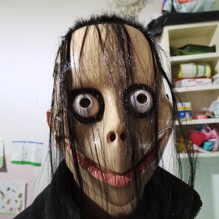 [SG Seller] Momo Horror Mask Plastic Halloween Scary Wig Costume Party ...