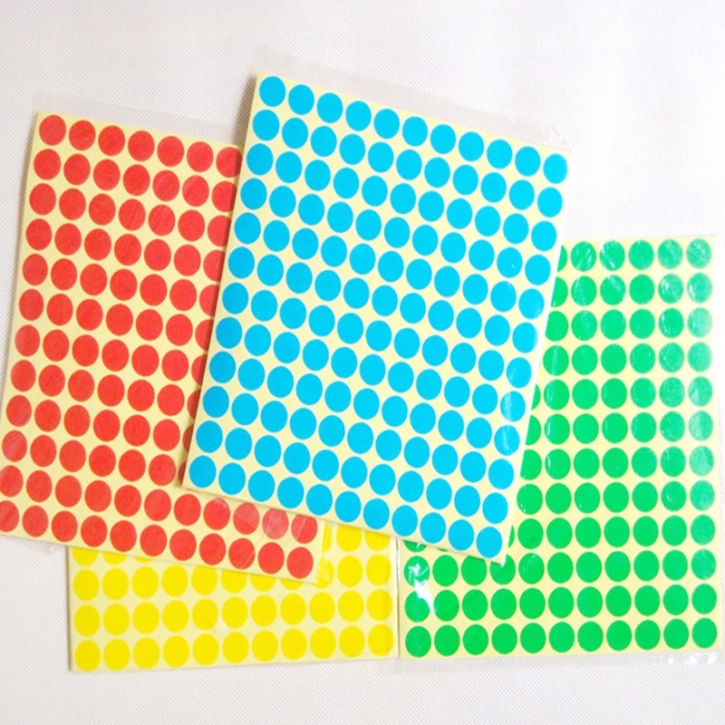 132Pcs/sheet 13mm Multicolor Sticker Circle Round Color Coded Adhesive ...